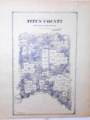 Old Titus County Texas Land Office Owner Map Mount Pleasant Miller's ...
