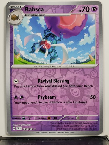 REVERSE HOLO Rabsca 099/193 NM / M - RARE - Paldea Evolved Pokemon Card ...