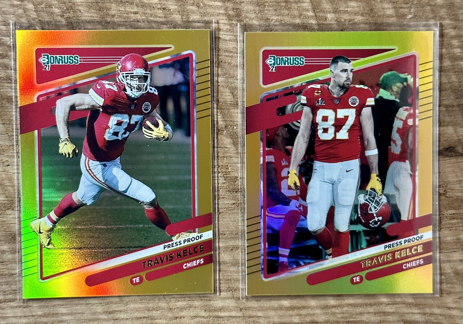 Travis Kelce 2021 Donruss Gold Holo Press Premium Base & Variation ...