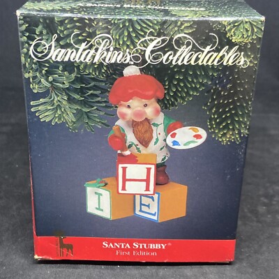 Santa's Best Christmas Tree Ornament First Edition Santa Stubby W ...