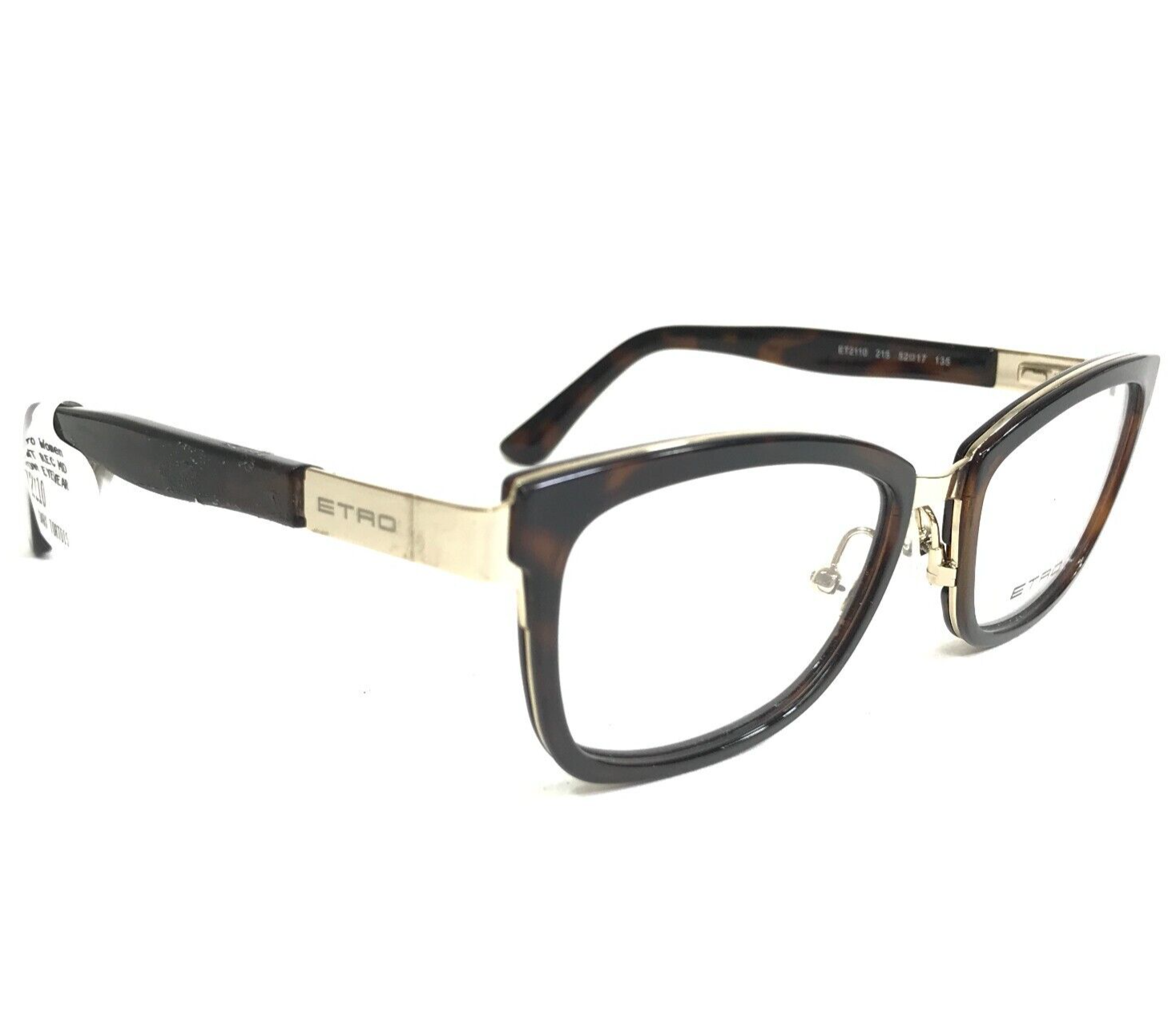 Etro Eyeglasses Frames ET2110 215 Dark Brown Tortoise Gold Cat Eye 52 ...