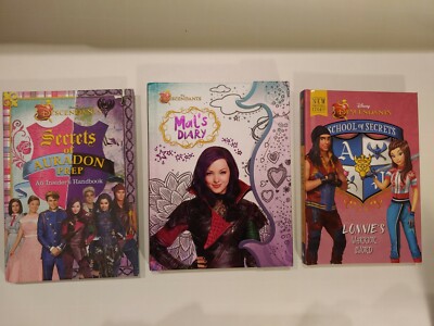 disney descendants book set lot secrets of auradon prep mal's diary ...