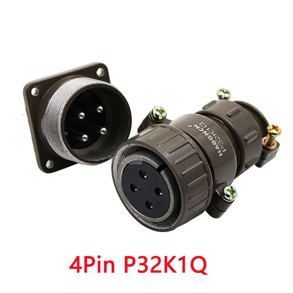 P32 Aviation Plug Socket Round Connector 4-19Pin Male Female Screws ...