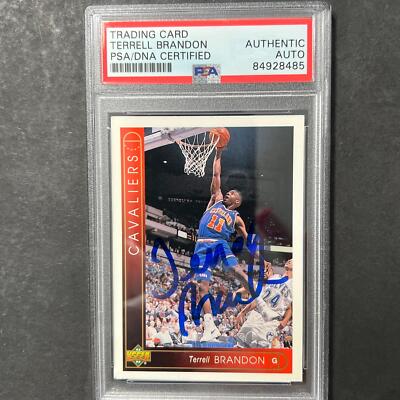 1993-94 Upper Deck #22 Terrell Brandon Signed Card AUTO PSA/DNA Slabbed ...