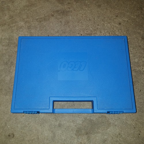 Blue Lego hard plastic case 1985 ca briefcase 14x10 storage transport ...