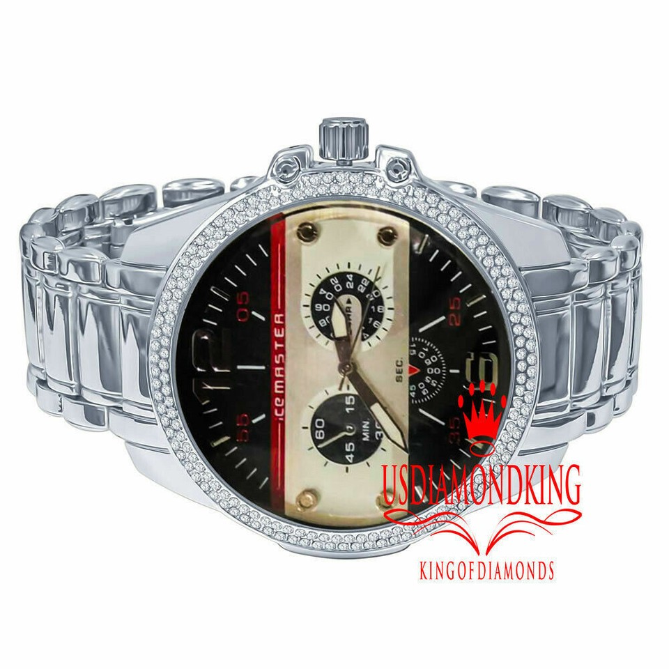 Ice Master New White Gold Tone Multi Color Water Resistant Men's Wrist ...
