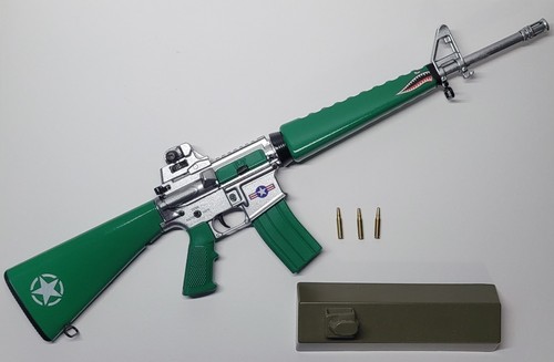 GoatGuns M16 ARMY Custom Green & Silver Diecast Mini Model | eBay