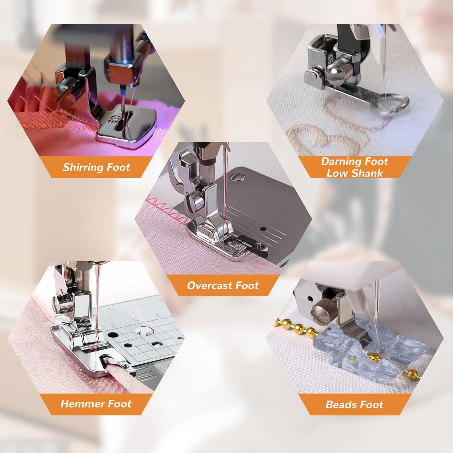 Presser Foot Set 42Pcs, Sewing Machine Presser Feet Kit Accessories ...