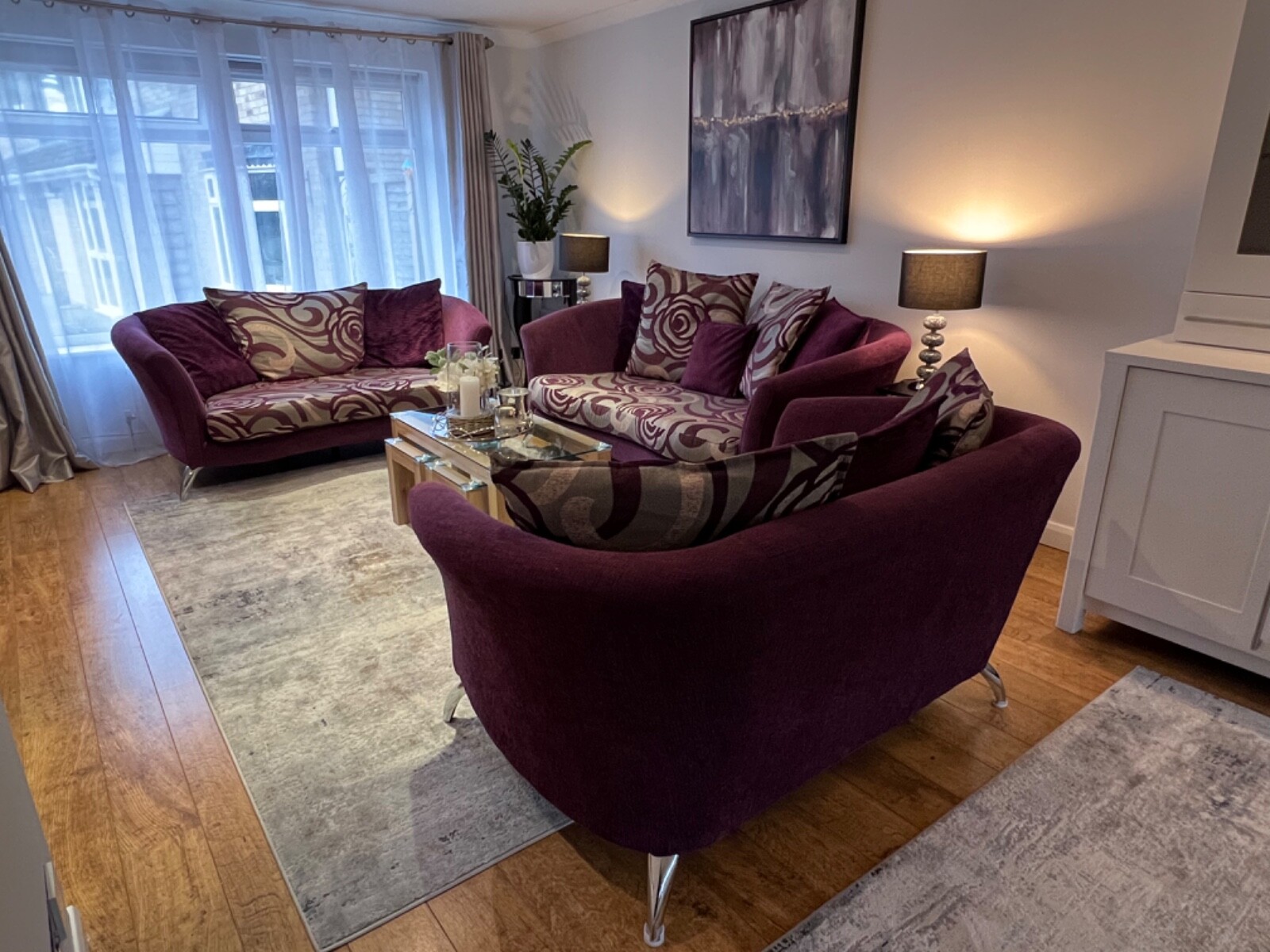 DFS Sofa set (3-seater, 2-seater and a cuddler plus an armchair (nikita ...