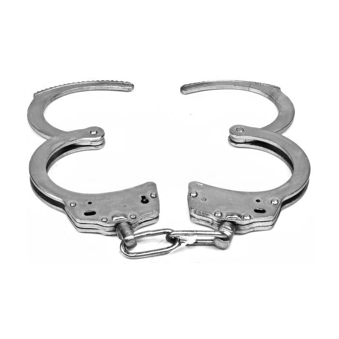 Solid Steel Handcuff Sliding Double Lock Mechanism W/ 2 Keys Police ...