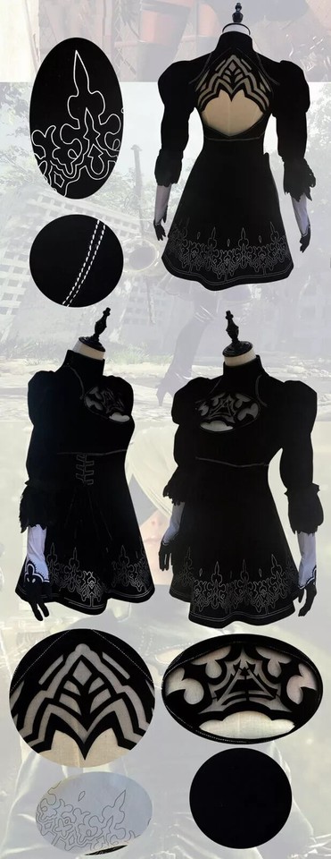 NieR Automata cosplay Yorha 2B No.2 Type B Anime Skirt Dress Costume ...