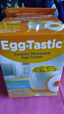 As Seen on TV Egg-Tastic Microwave Egg Cooker and Poacher White/Orange ...