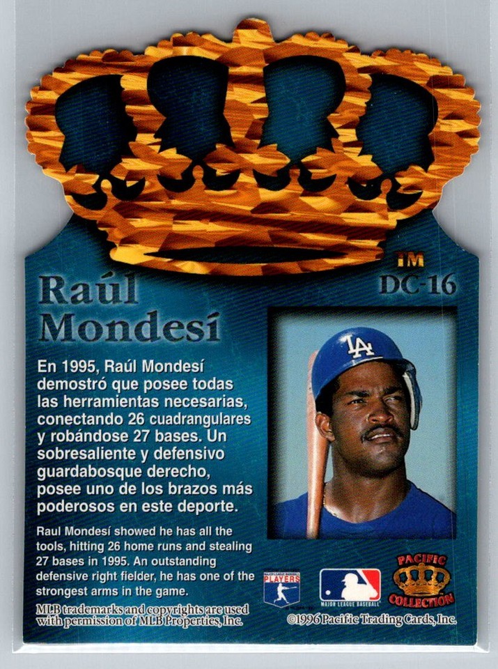 1996 Pacific Crown #DC-16 Raul Mondesi Gold Crown Die Cut | eBay