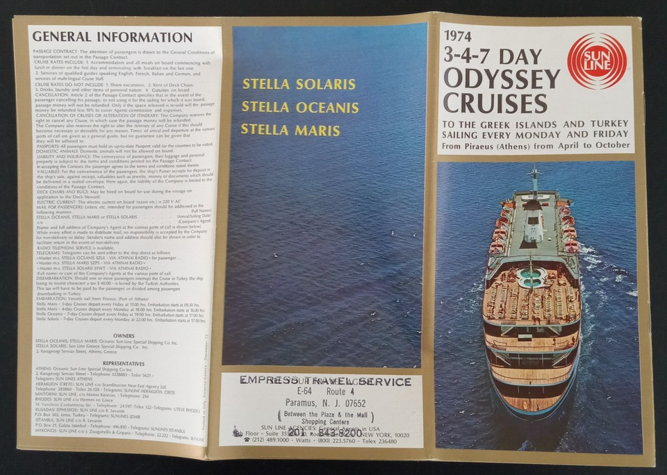 MS STELLA MARIS / SOLARIS / OCEANIS Sun Line Mediterranean Brochure 12/ ...