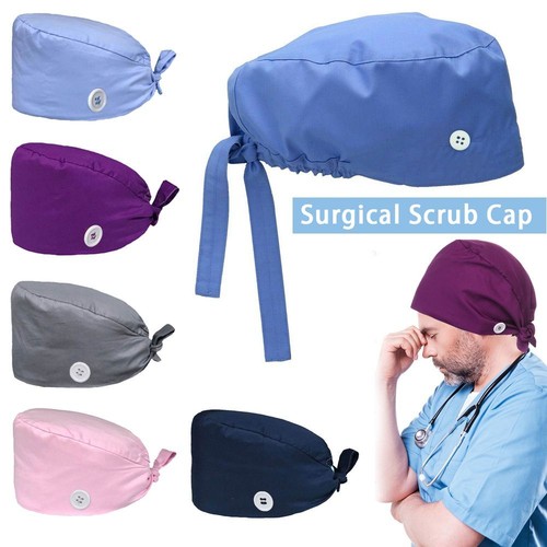 for Home Round Surgical Scrub Cap Doctor Nurse Caps Bouffant Hat Pure ...