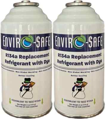 R 134a Refrigerant Replacement w/ UV Dye, (2) 6oz. Cans = (2) 16oz ...