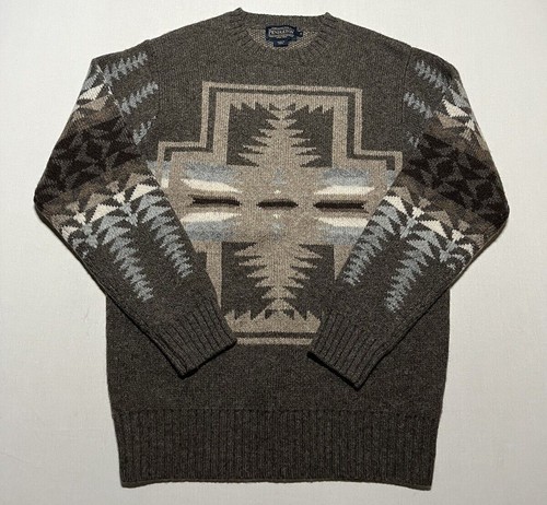 Pendleton Aztec Western Wool Sweater Size Medium AR5 | eBay