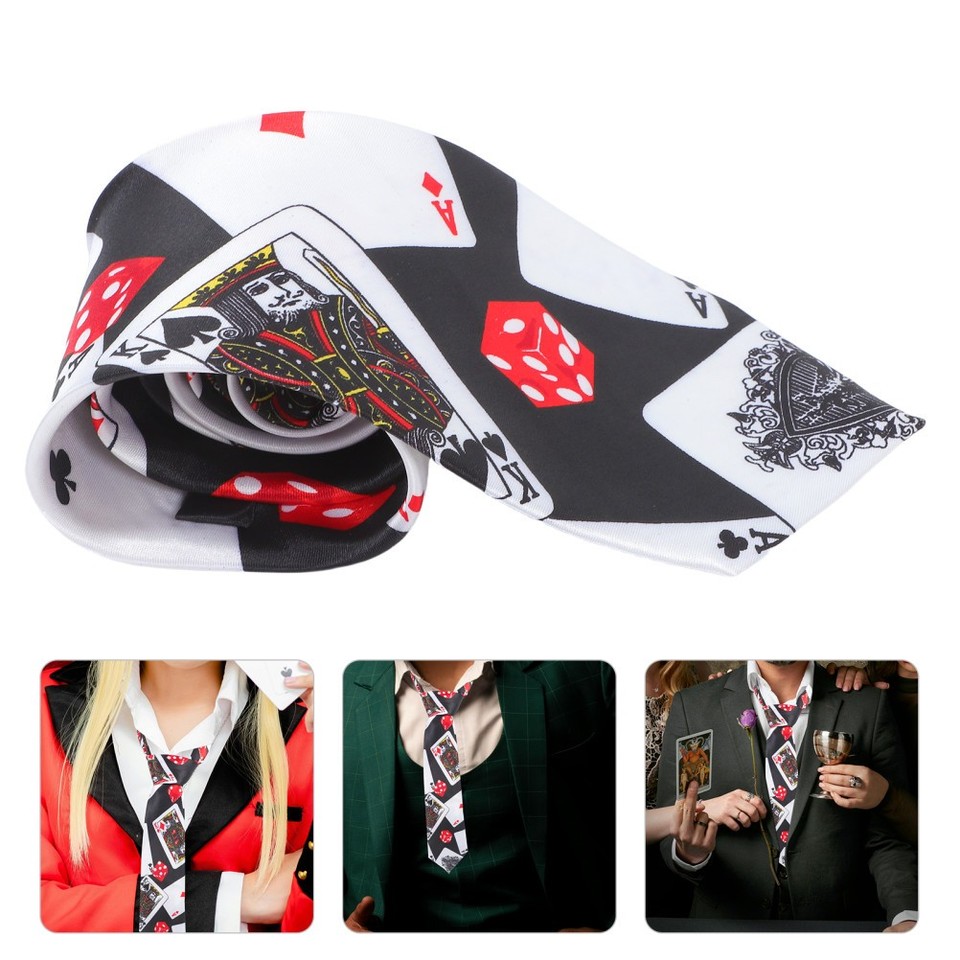 Playing Cards Tie Poker Necktie Neckties Fashion Magicians Mens ...