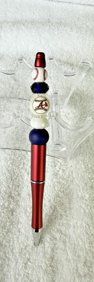 Atlanta Braves Handmade Pens (3)-MLB Fan Gift, Custom Beaded Baseball ...