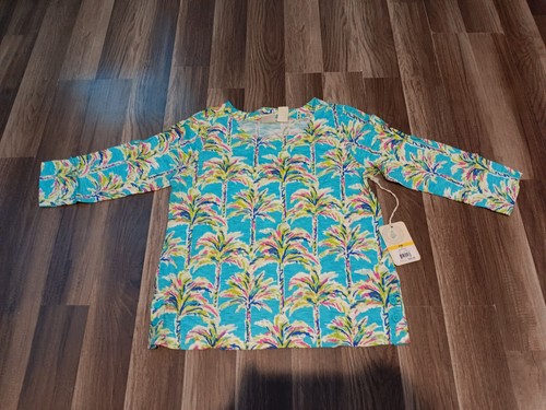 Caribbean Joe women SZ Petite Medium floral multicolor shirt top NWT | eBay