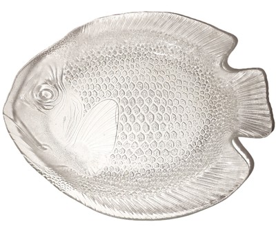 Fish Serving Platter Arcoroc Poisson 16" Clear Glass Beach Plate Dish ...