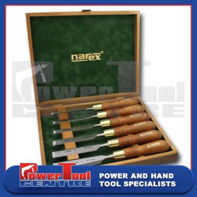 NAREX 853250 Wood Line Plus Premium Bevel Edge Polished 6 Piece Chisel ...