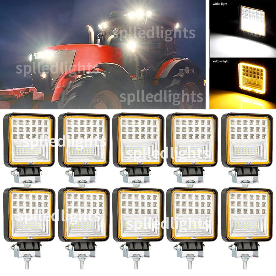 4" Inch 12V 1200W LED Work Light Bar Flood Pods Driving Off-Road ...