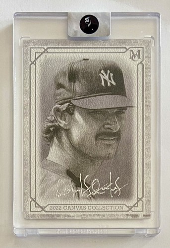 2022 Topps Museum Canvas Silver DON MATTINGLY signed by artist Angel ...