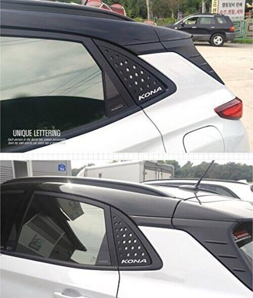 2P Silver Lettering C Pillar Window Sports Plate Trim For Hyundai KONA ...