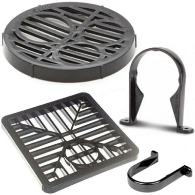 Black Round Gully 7'' 175mm Round & Square Grid Gully 6'' Grid Cover ...