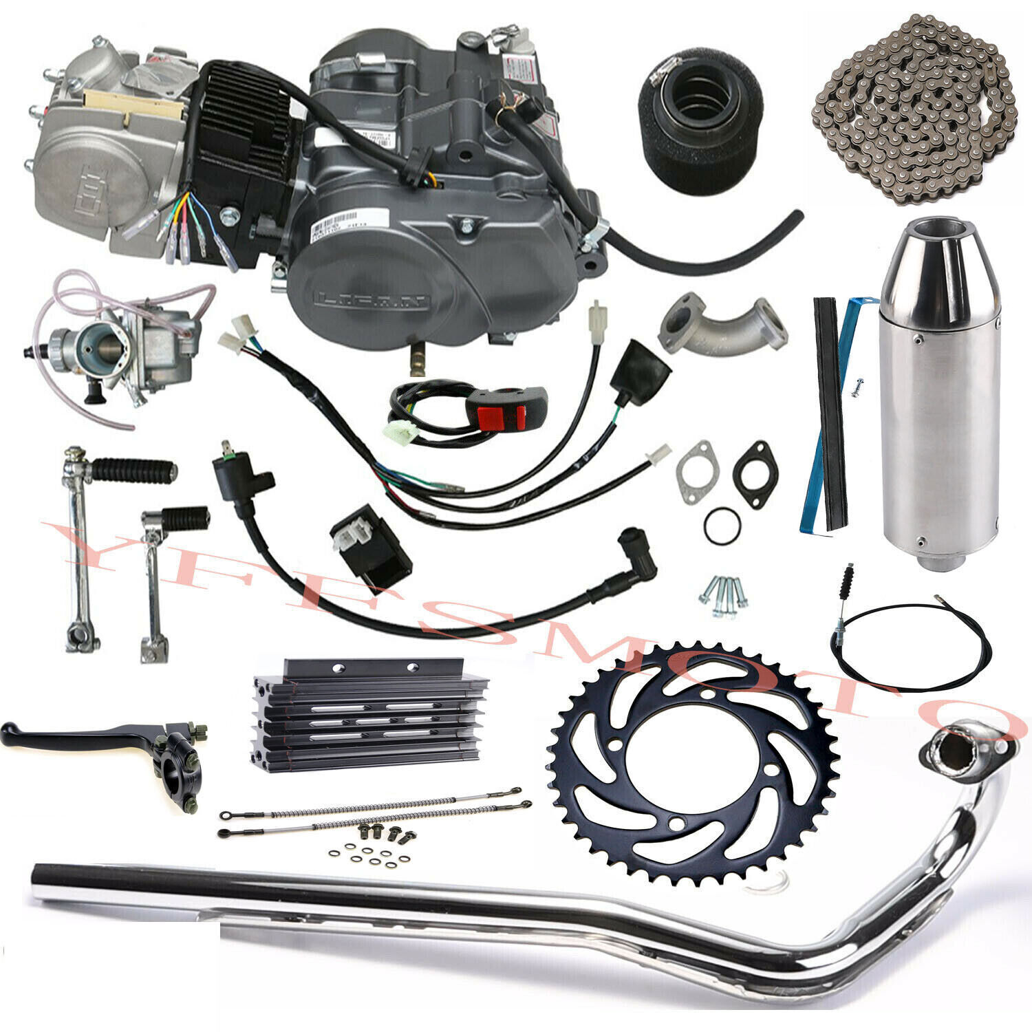 Lifan 140cc 4-stroke Horizontal Engine Motor+Kit for CRF70 CRF110 CT70 ...
