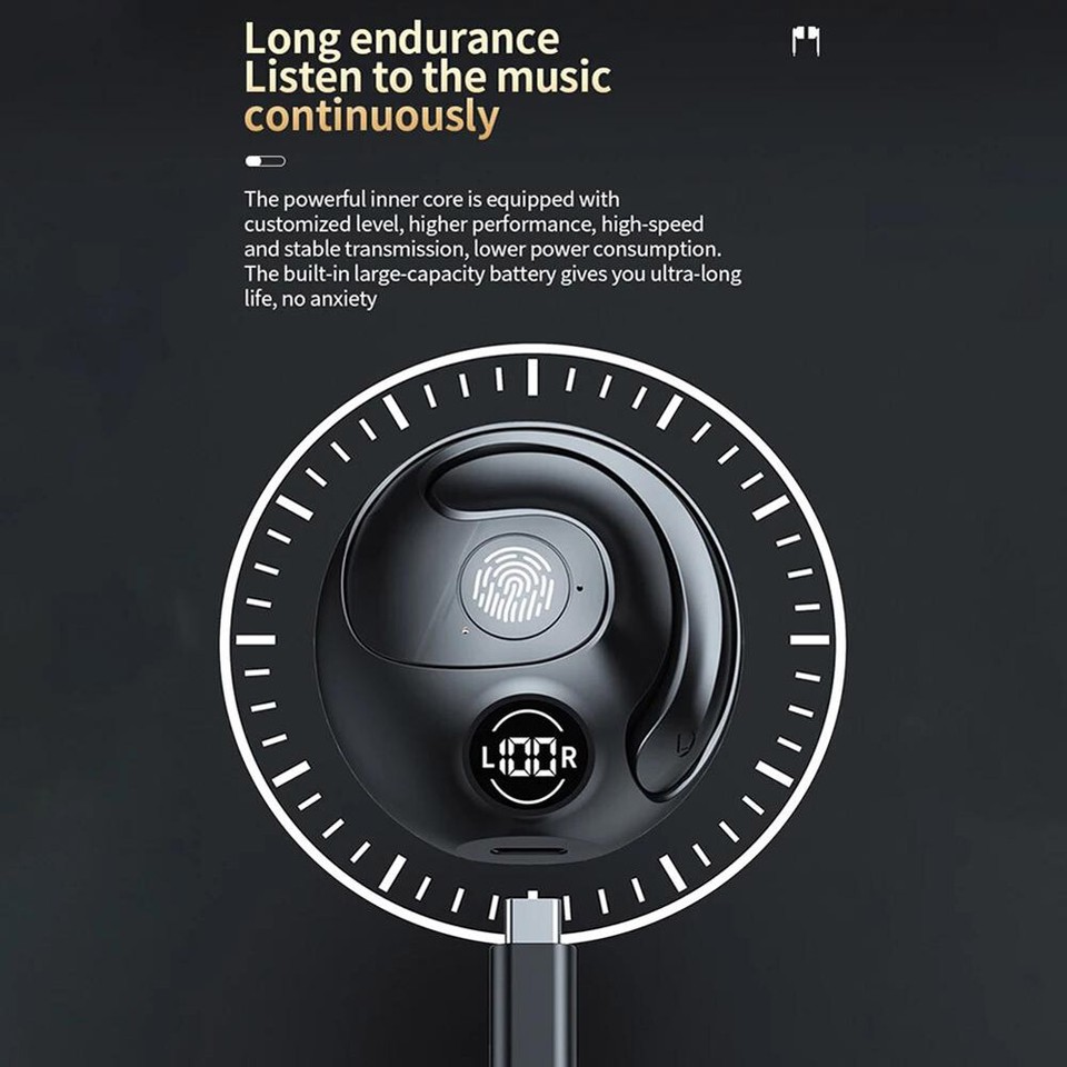 TWS Mini Bluetooth 5.3 Headset Earphones Earbuds Stereo Bass Ear Hook ...