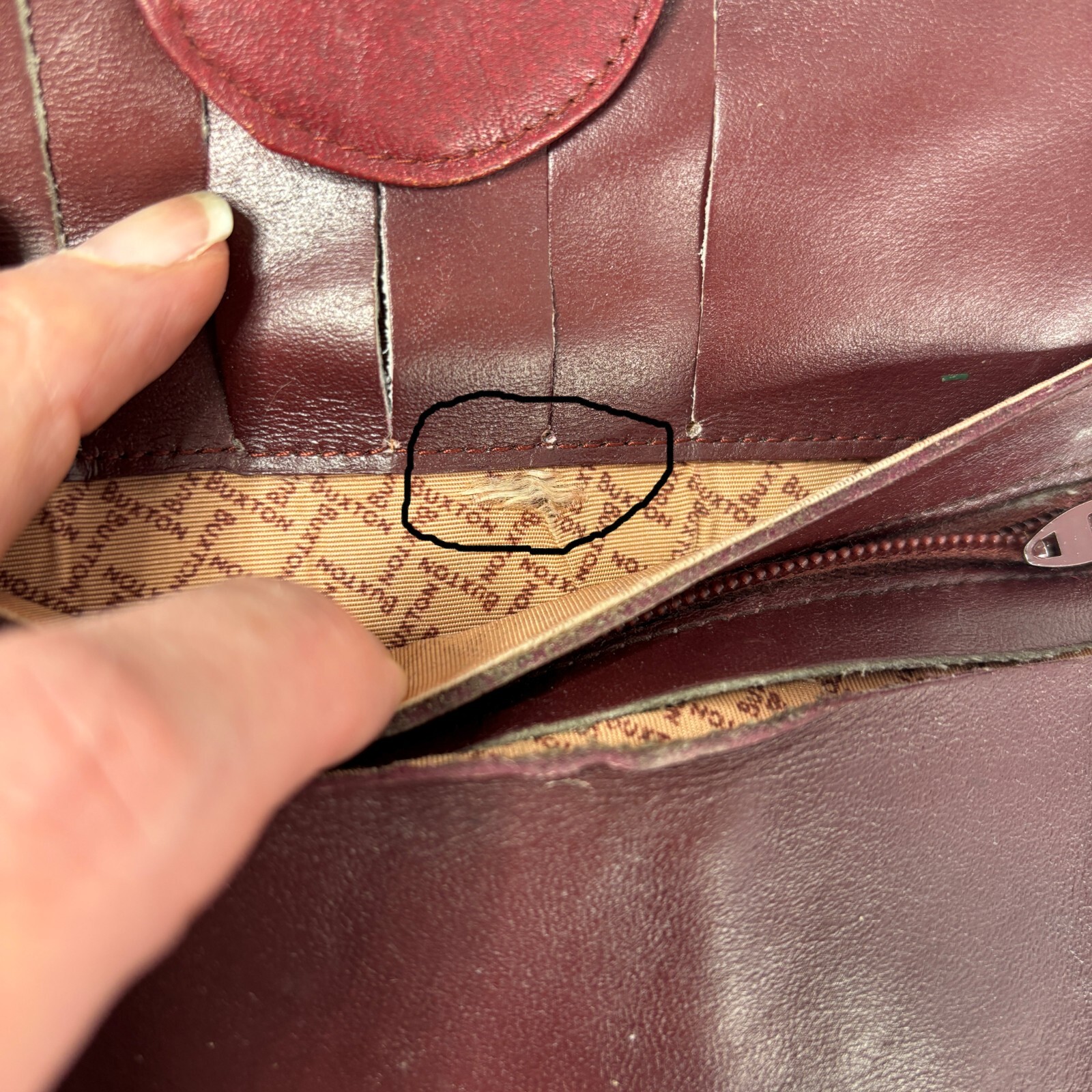 Buxton Kiss Lock Cowhide Wallet Coin Purse Maroon Triple Frame READ | eBay