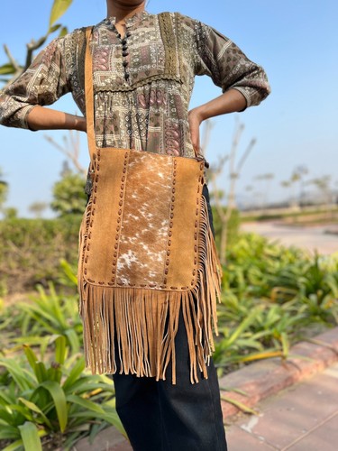 Hair On Hide Fringe Handbags Shoulder Bags Hippie Bags Real Cowhide ...