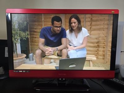 Technika 23" LCD TV With DVD Built In. Red. HDMI, USB, VGA (PC) | eBay UK