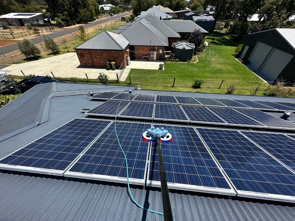 ZNZHNSI Water-Fed Solar Panel Cleaning Brush with Dual Rotating Heads ...