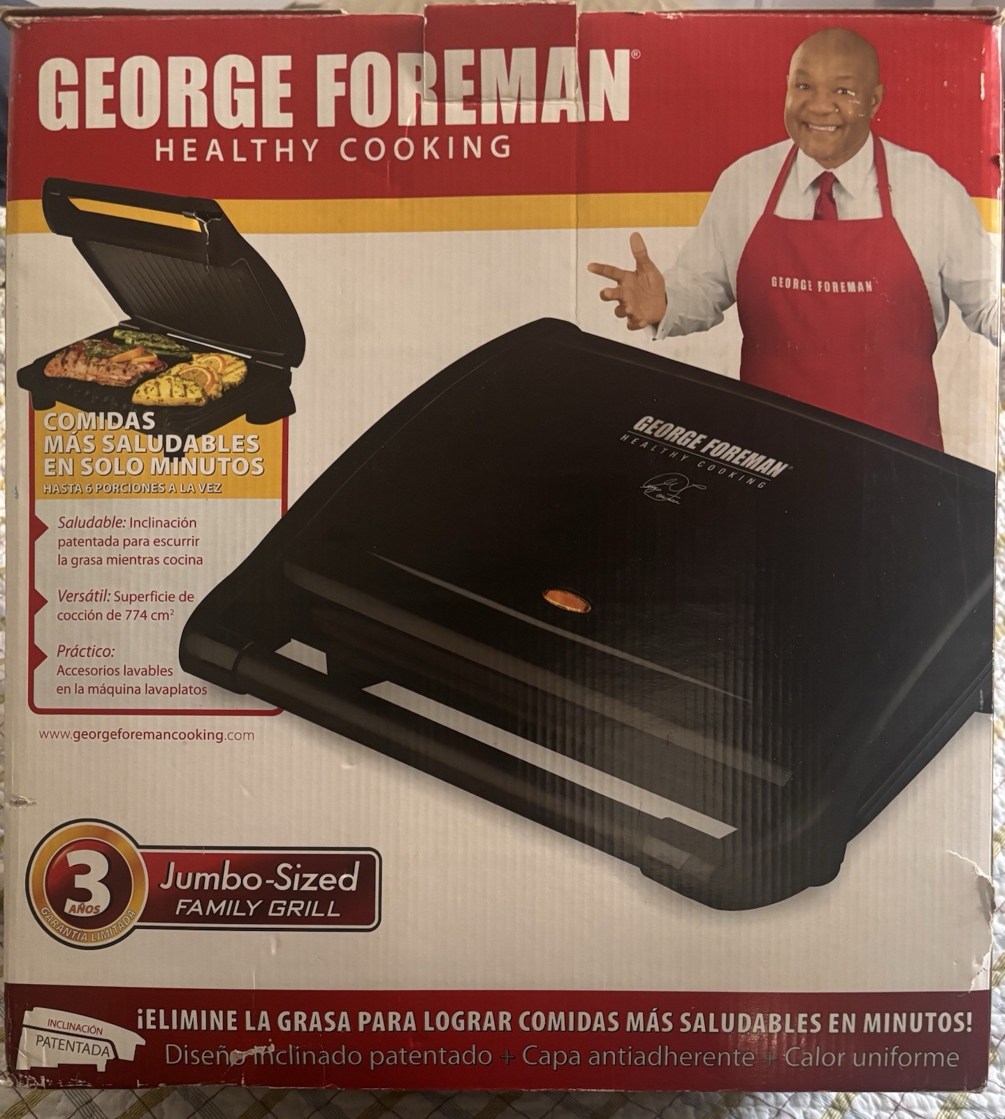 NEW George Foreman GR10B Champ Grill Healthy Cooking Nonstick Patented ...