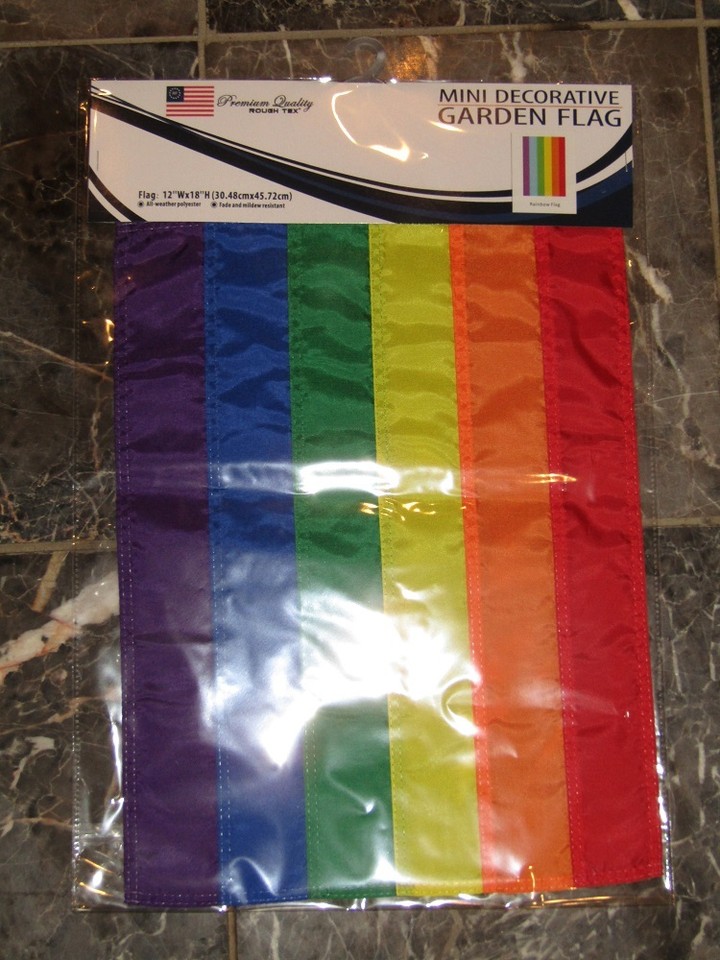 12x18 Embroidered Rainbow Gay Pride Nylon Sleeved Garden Flag 12"x18 ...