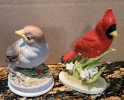 Vintage Lefton China Bird Figurine/The Snow Bird/KW1637 & Cardinal ...
