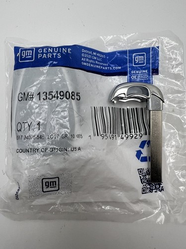 Genuine Chevrolet Remote Smart Key Fob Transmitter 13549085 OEM w/KEY ...