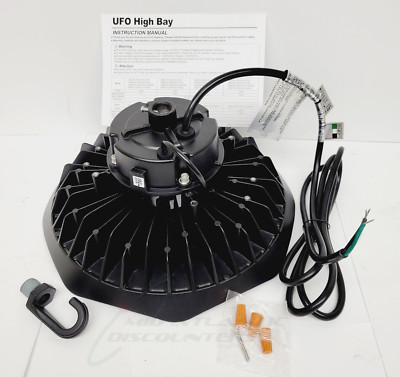 UFO LED High Bay 200W Hanging Light AC100-277V 5000K Black Aluminum ...