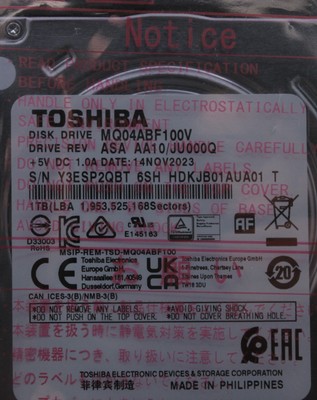 Toshiba MQ04ABF100 2.5in 1TB SATA III 5400 RPM Internal Hard Drive | eBay