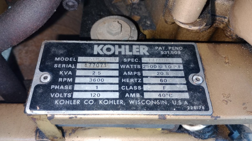 kohler gas generator 2500 watts for rv motorhome trailer starting | eBay