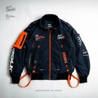 Men's Blue Navy Jacket Hoodie Bomber School Full Zip KREMLIN x ...