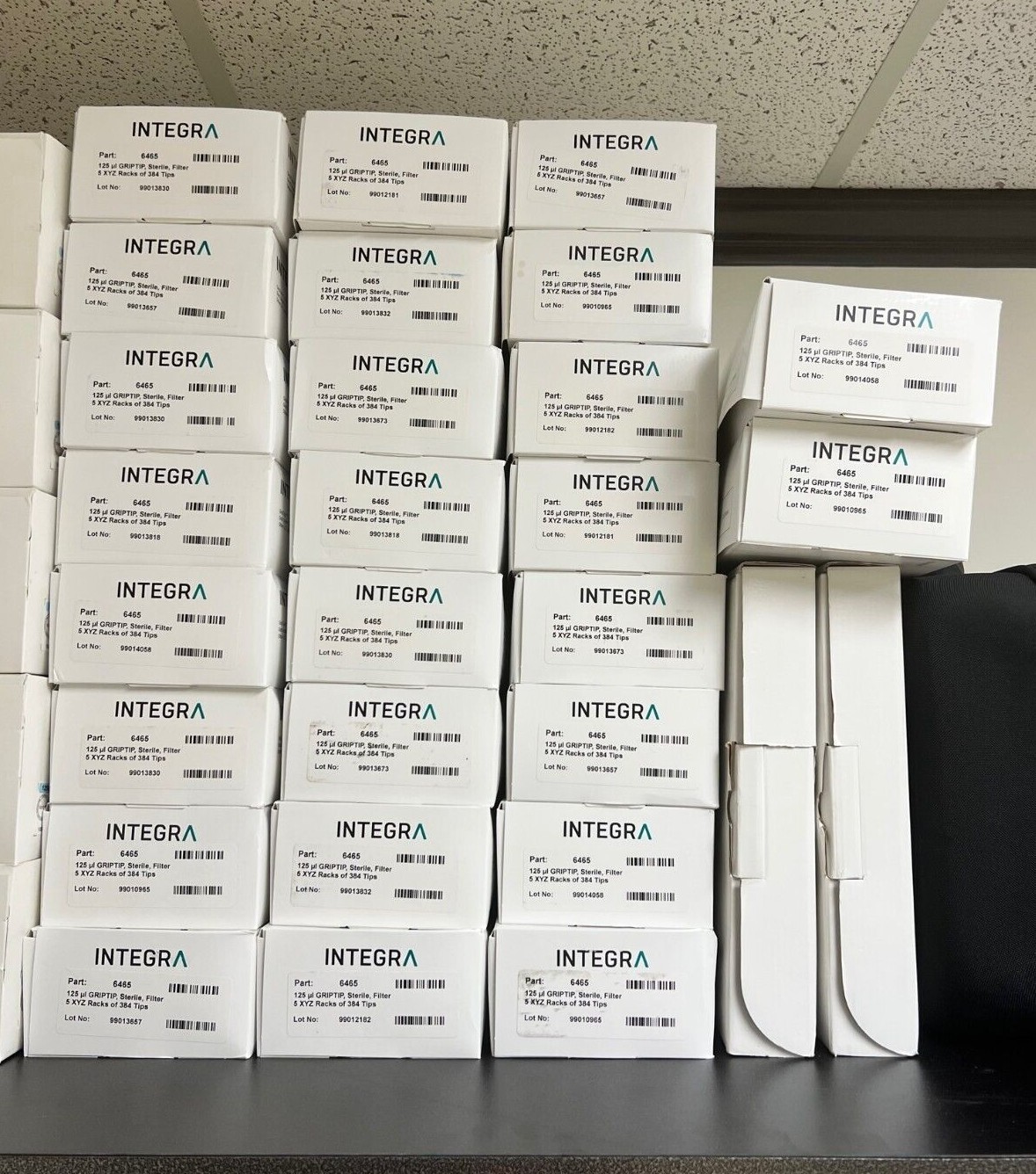 INTEGRA 125µL Standard XYZ GRIPTIP Racked Pipette Tips 6465 (1920/pk ...