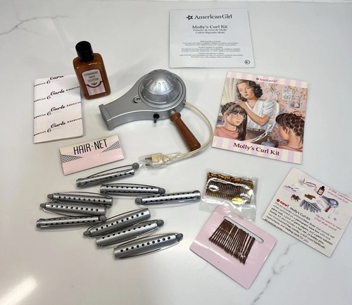 American Girl Doll Molly’s Curl Kit Hairdryer Blow Dryer Combs Perm ...