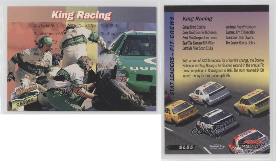 1994 Pro Set Power Racing Stat Leaders Gold Cup Brett Bodine #SL55 0s5 ...