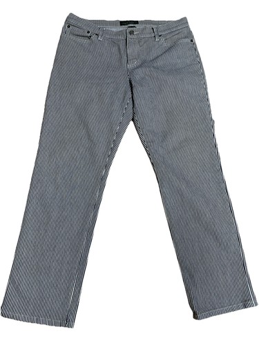 Lauren Ralph Lauren Women Ankle Jeans Size 12 Engineer Stripe White ...