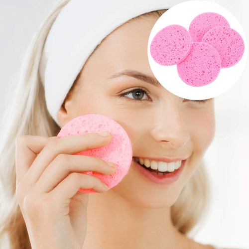 50 Pcs Cotton Puff Facial Sponges Cleansing Face Wash Reusable Makeup ...