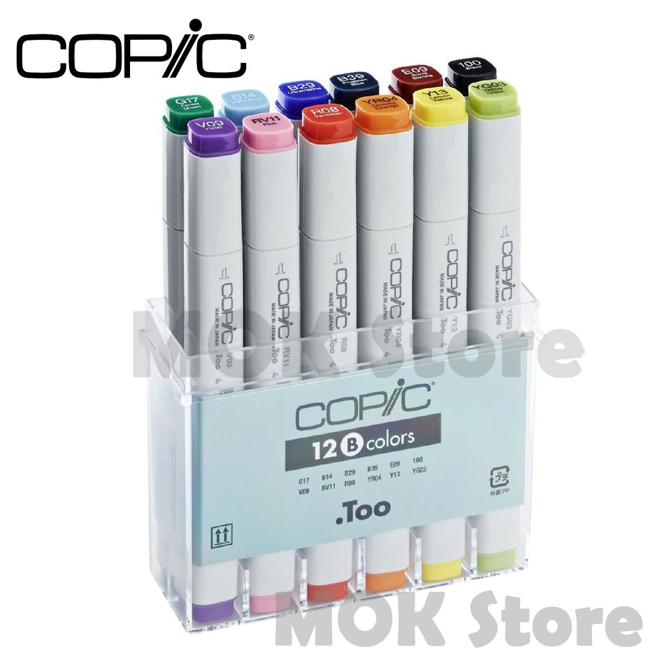 Copic Twin Markers 12 Piece Basic Set - Premium Artist Markers Anime ...